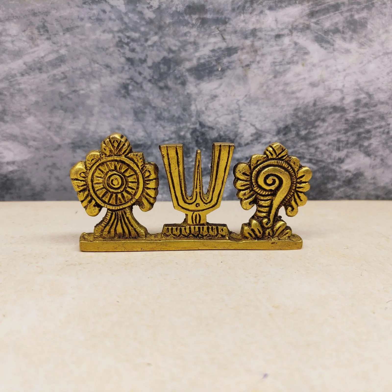 Brass Shanku Chakra Namam - KVR Art Villa