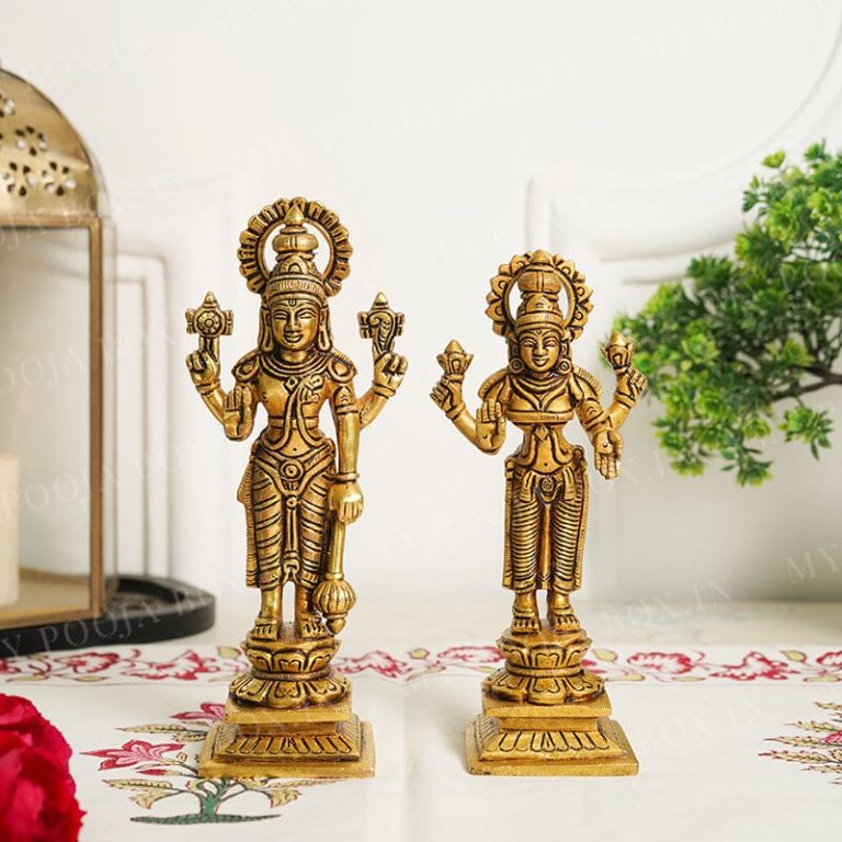Brass Vishnumurthy Laxmi Idol - KVR Art Villa